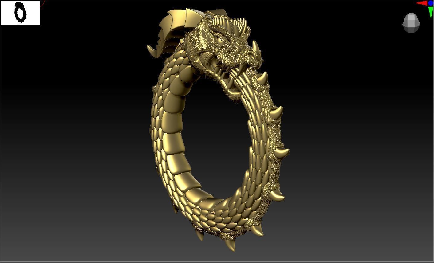 Ouroboros Pendant 3D model 3D printable | CGTrader