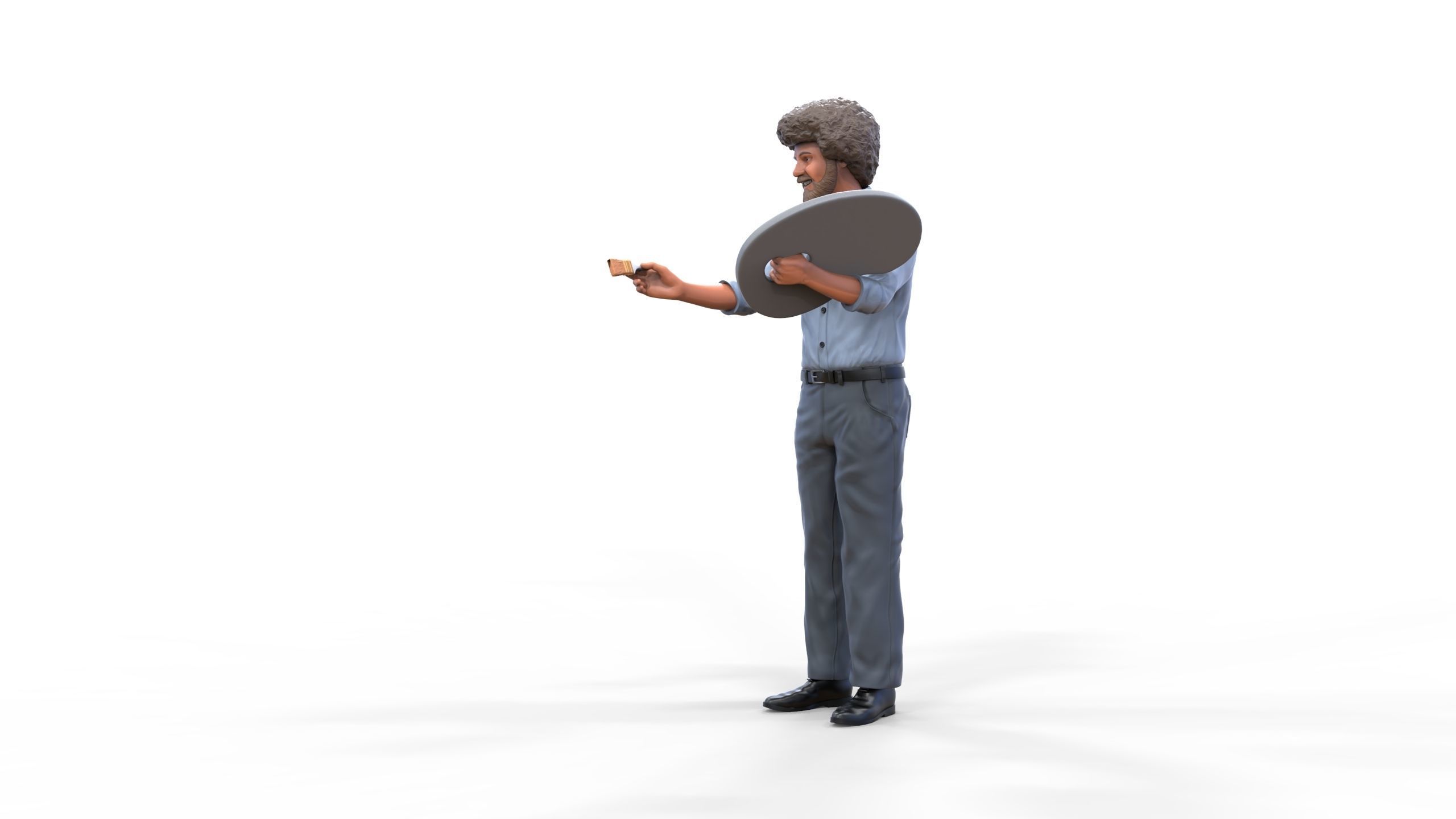Bob Ross painting 3D model 3D printable | CGTrader