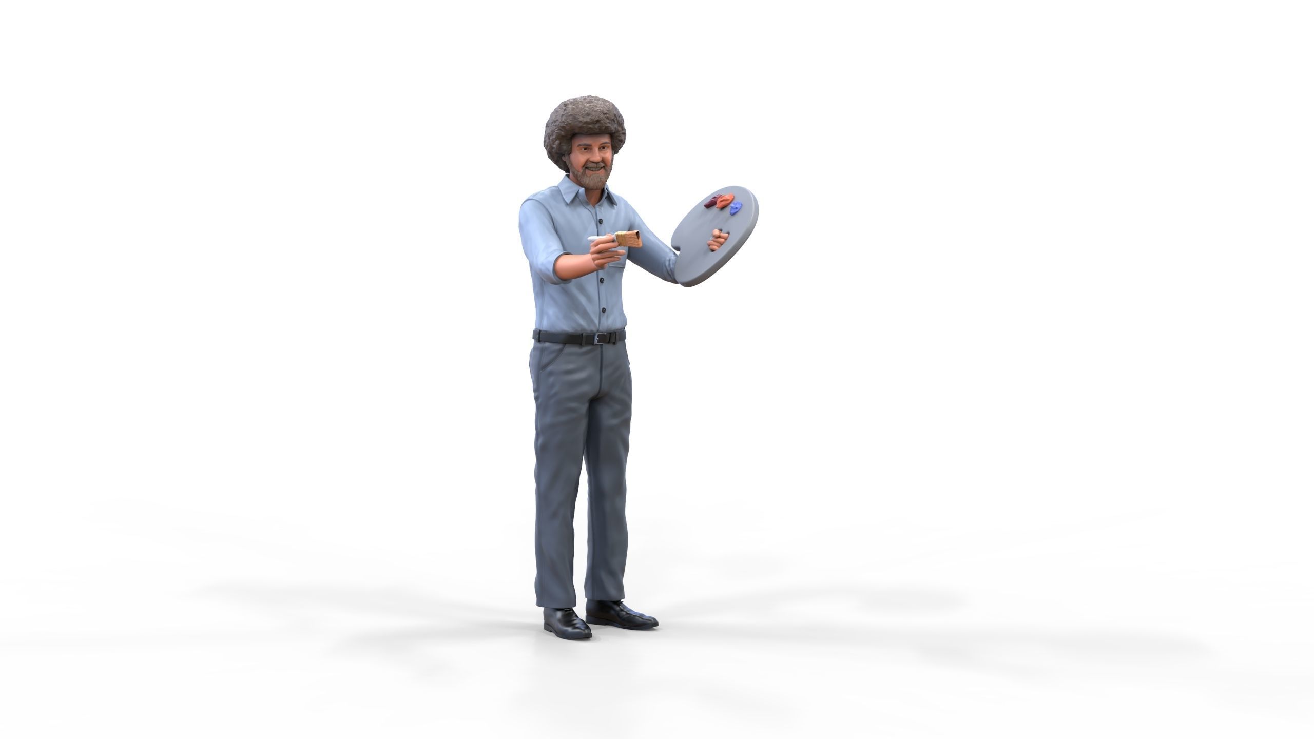 Bob Ross painting 3D model 3D printable | CGTrader
