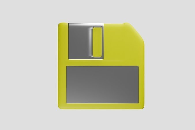Computer yellow floppy disk from the 90s 3D model | CGTrader