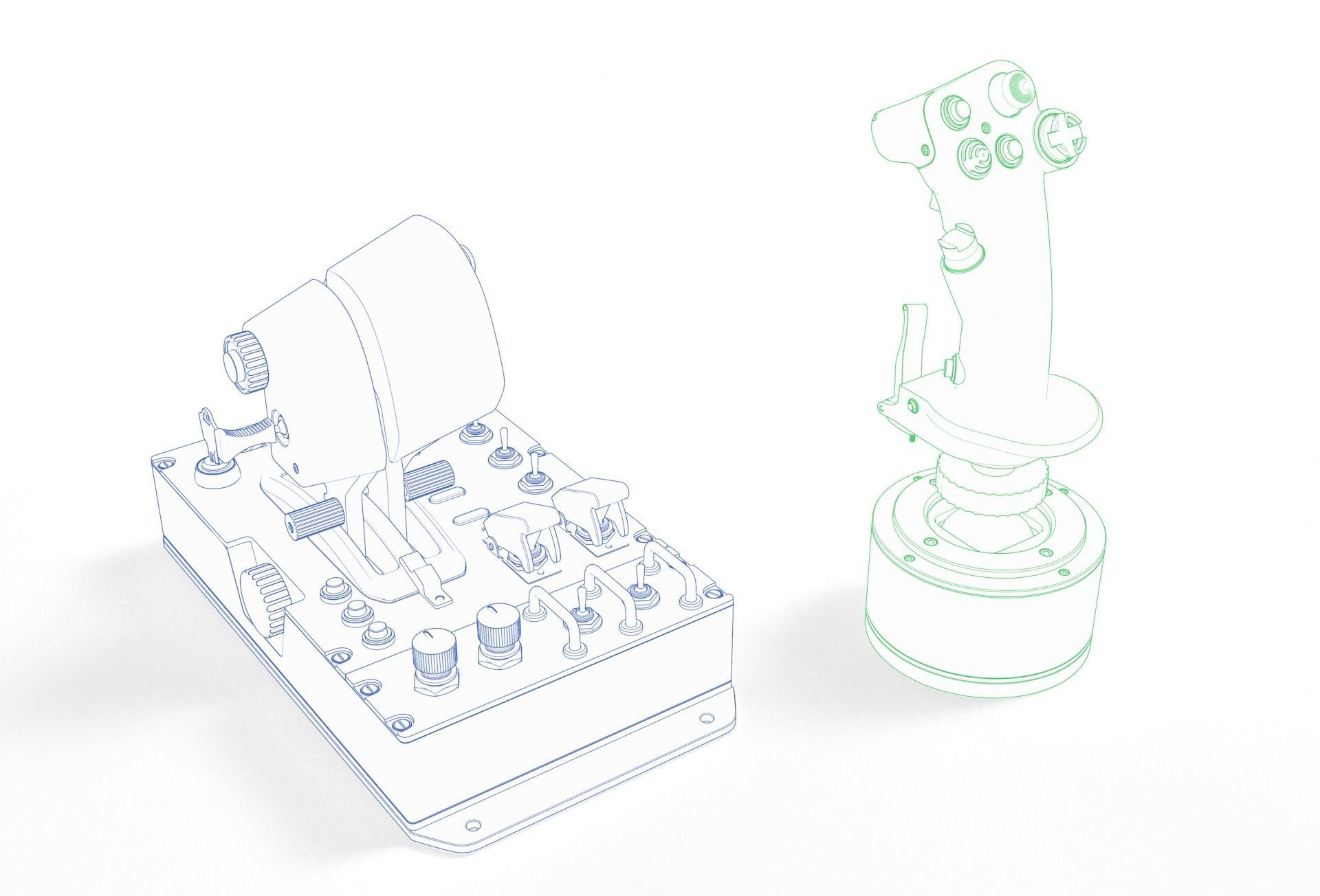 Aircraft control joystick 3D model | CGTrader