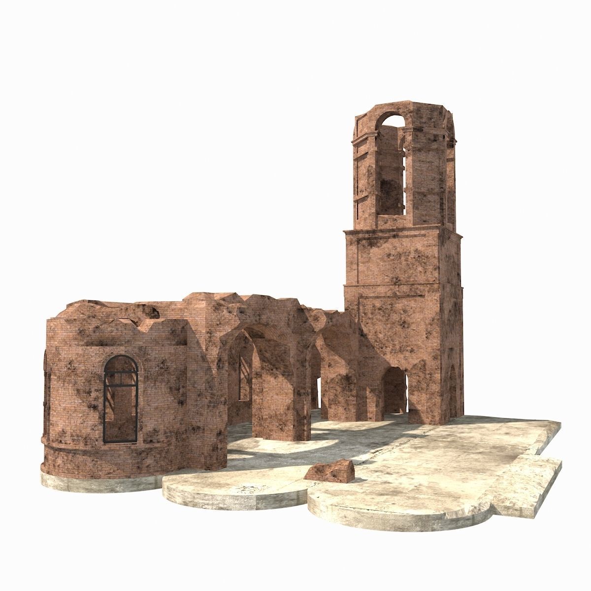 Tower ruins of old church free VR / AR / low-poly Texture | CGTrader