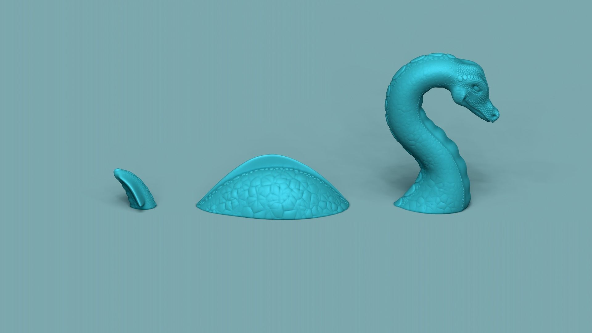 Loch Ness Monster - Creative Decoration - STL Printable 3D model 3D ...