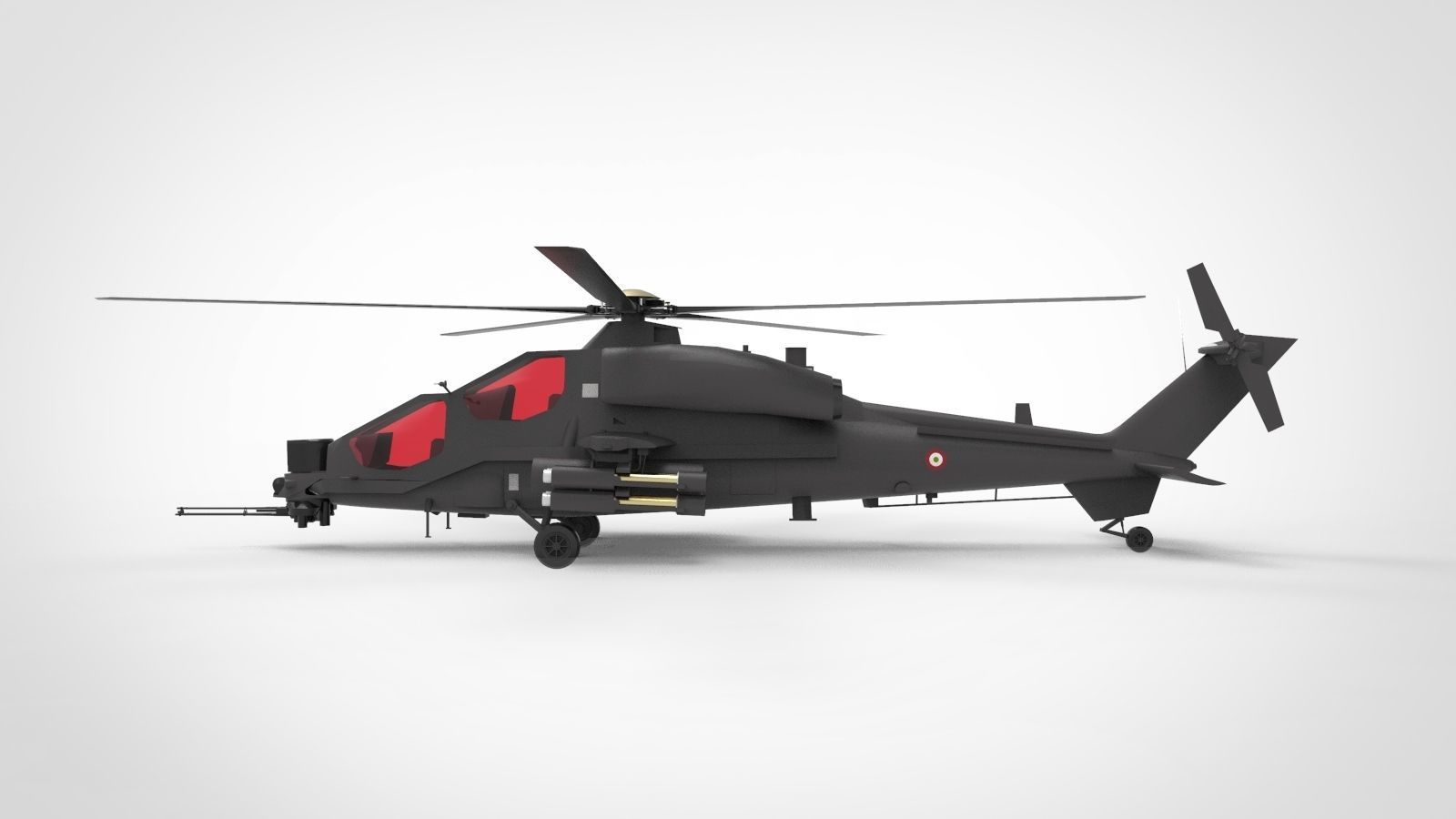Agusta A129 Mangusta black matte 3D model | CGTrader