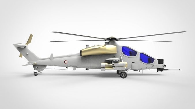 Agusta A129 Mangusta white brass 3D model | CGTrader