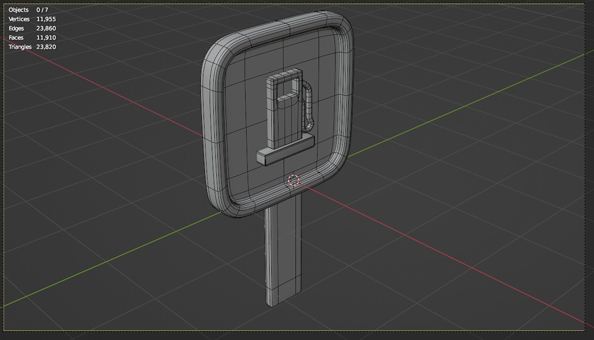 3d fuel sign cartoon icon 3D model | CGTrader