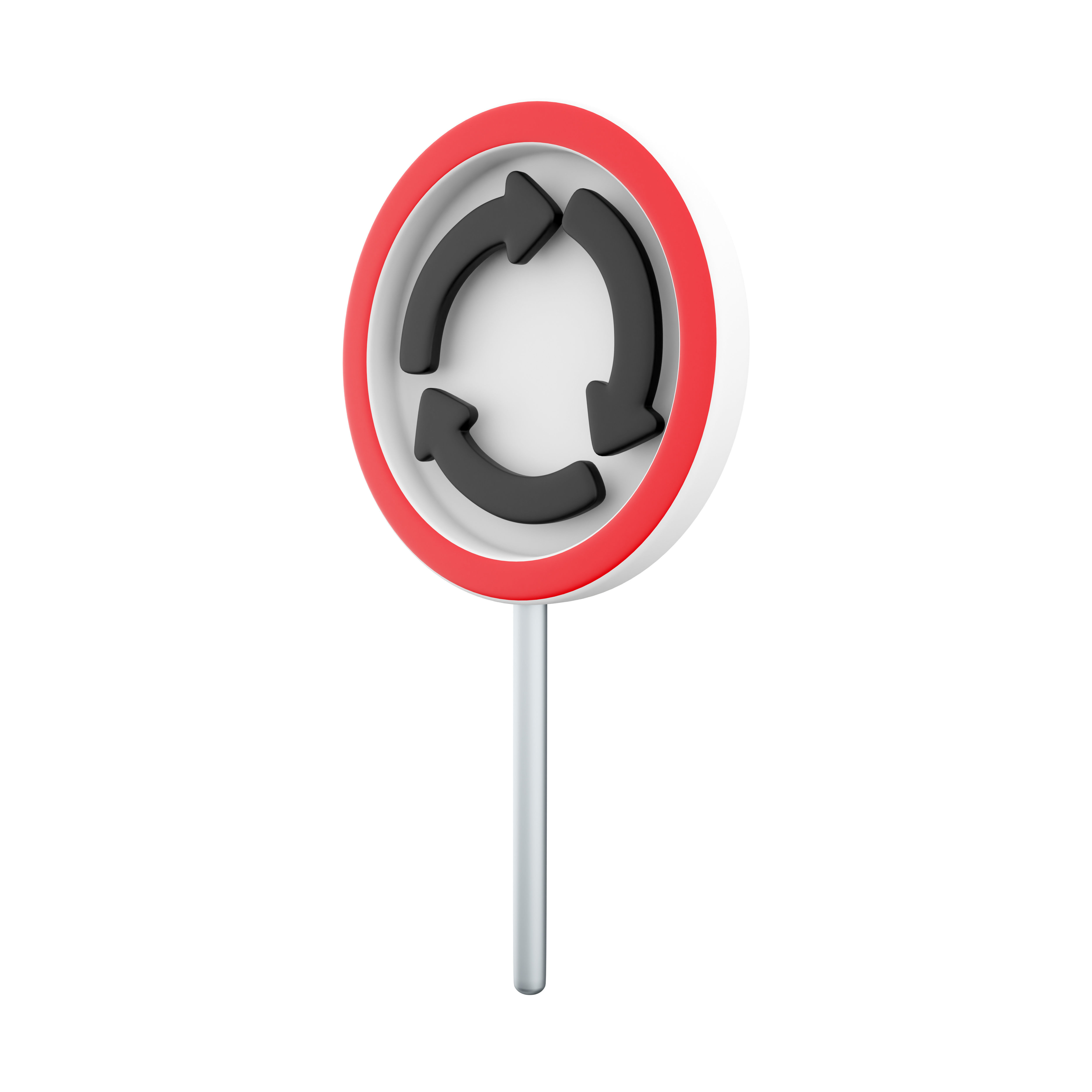 3d Roundabout Circulation sign icon 3D model | CGTrader
