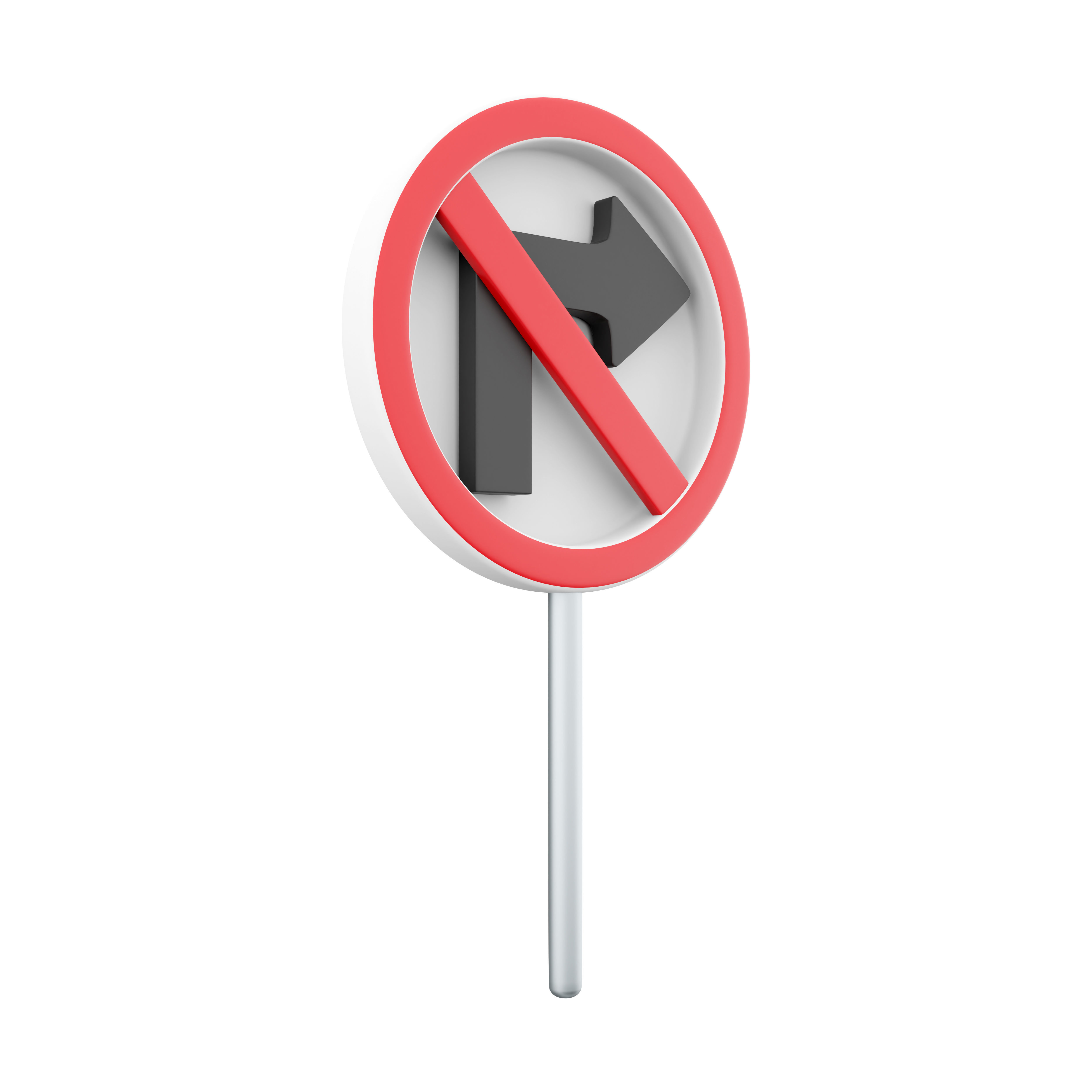 3d Turn Right Traffic Road Sign cartoon icon 3D model | CGTrader