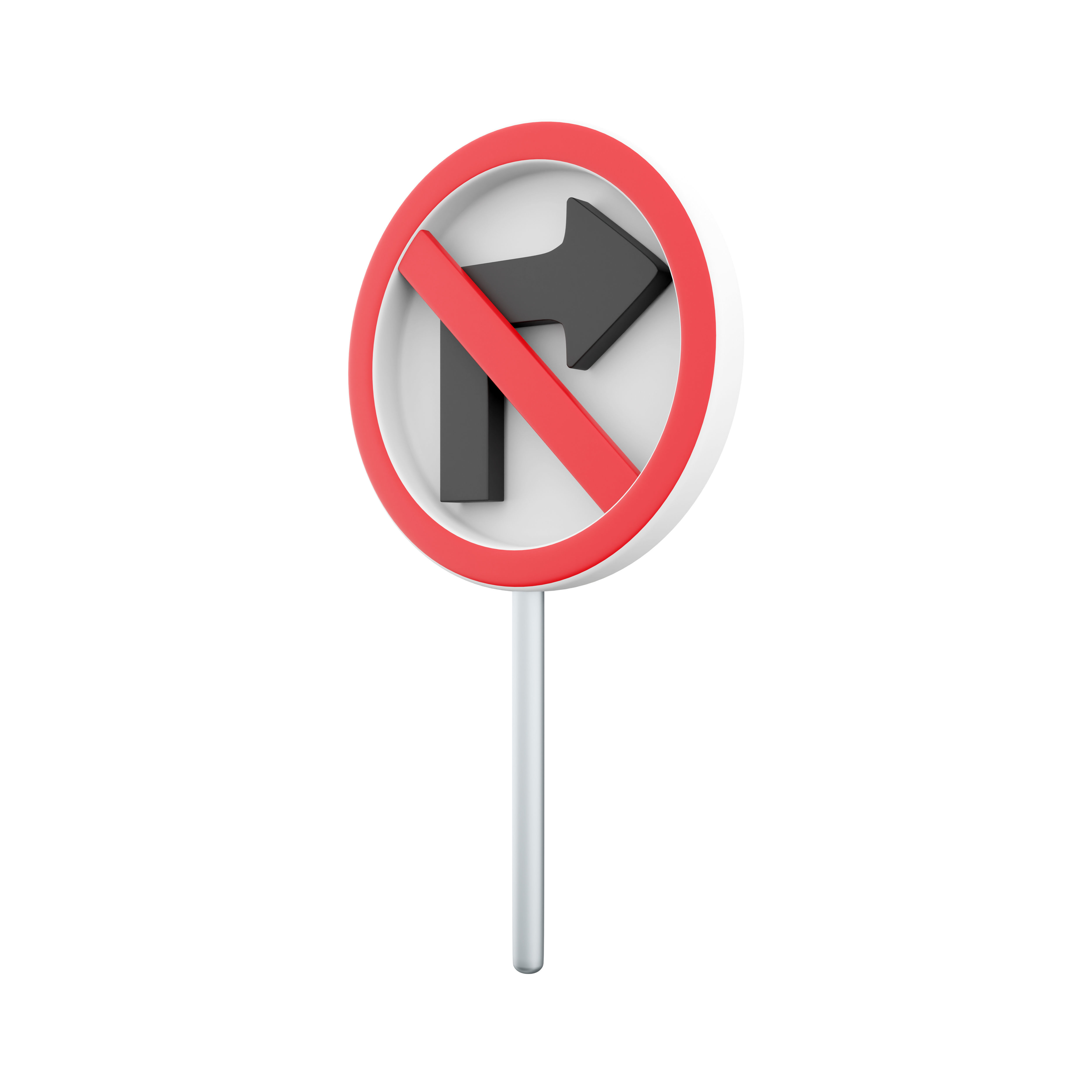 3d Turn Right Traffic Road Sign cartoon icon 3D model | CGTrader
