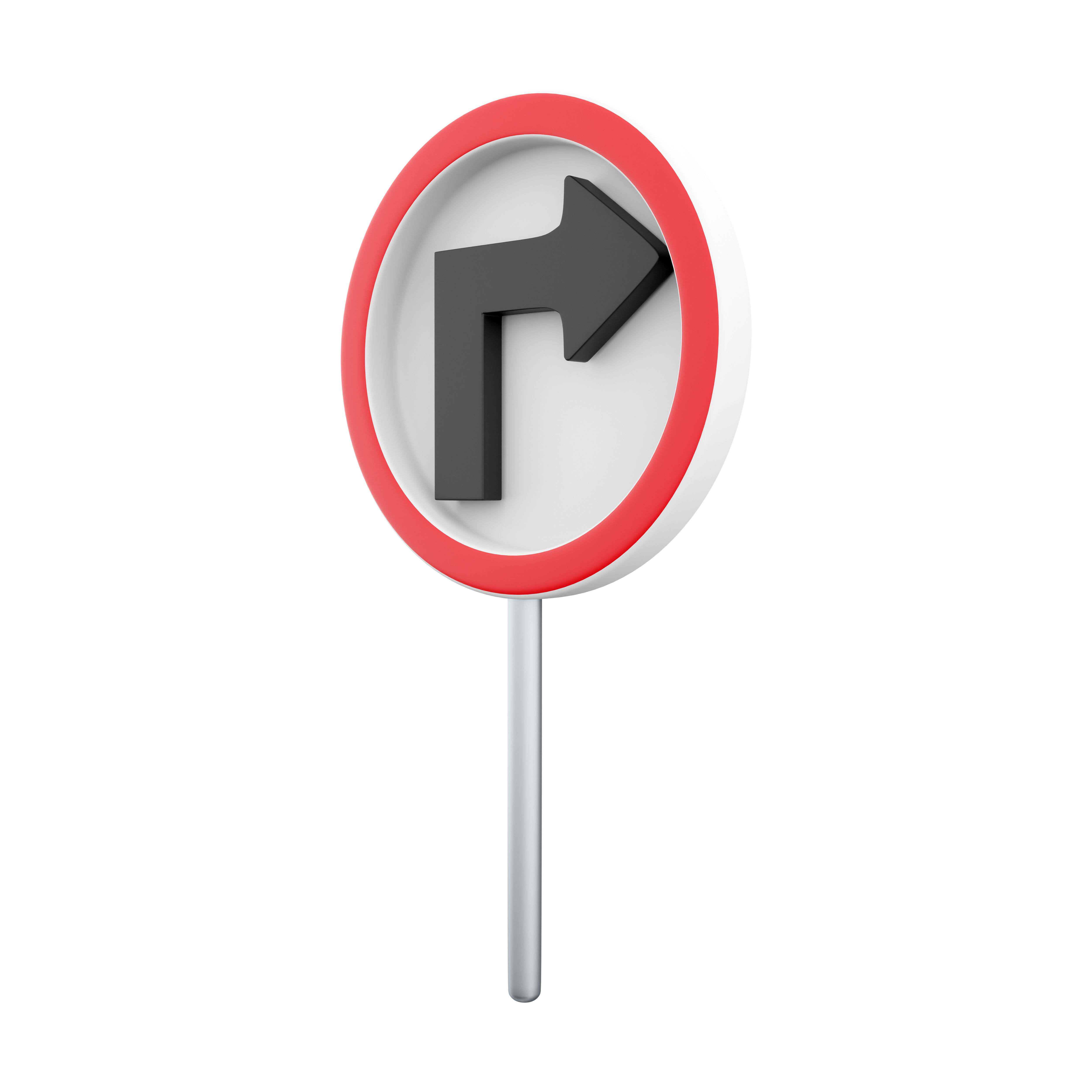 3d Turn Right Traffic Road Sign 3D model | CGTrader