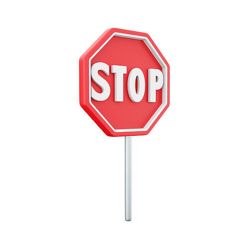 3D stop sign cartoon icon 3D model | CGTrader