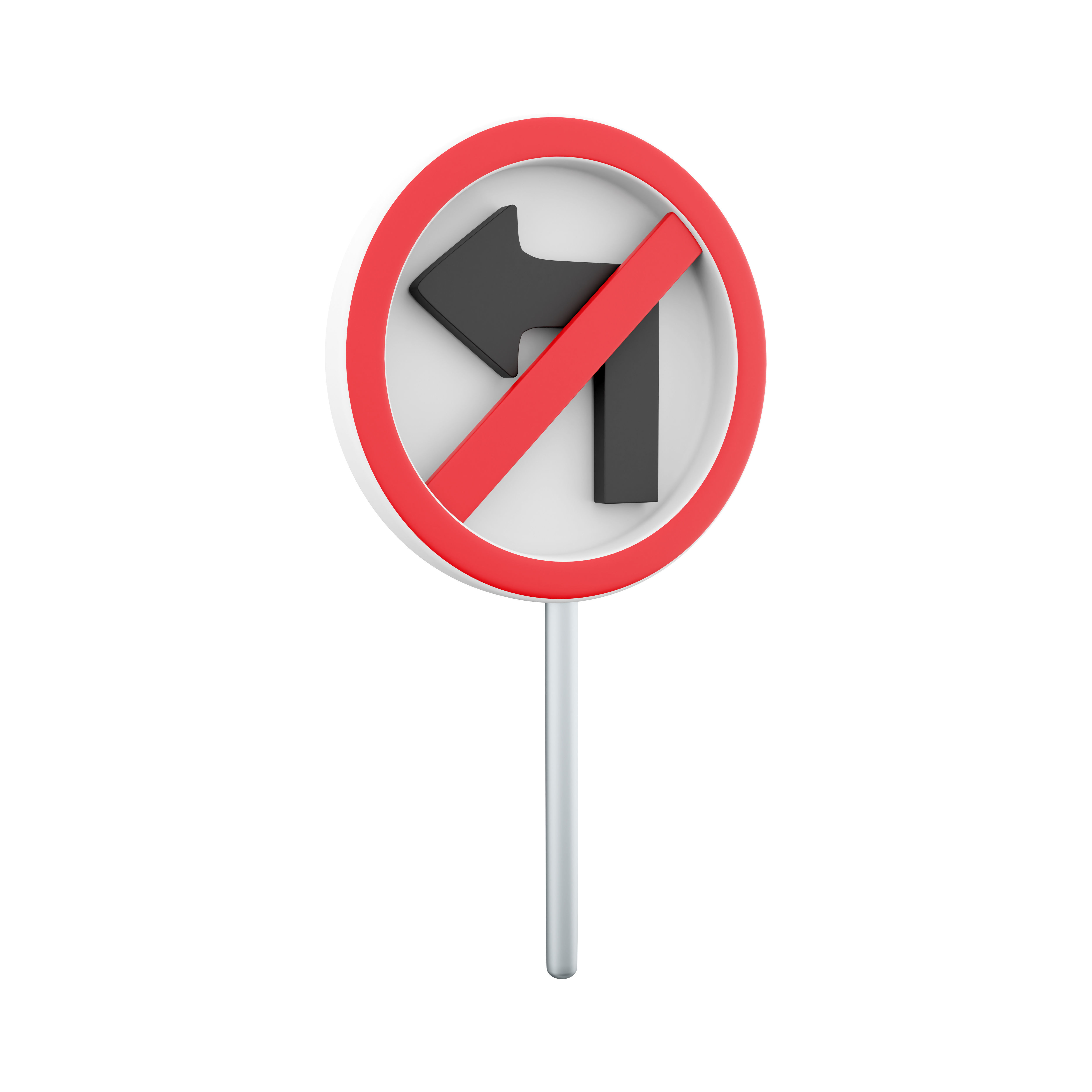 3D Do not turn left traffic sign 3D model | CGTrader