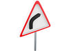 3d cartoon right-hand bend ahead road sign icon 3D model | CGTrader