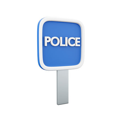 3D Police road sign icon 3D model | CGTrader