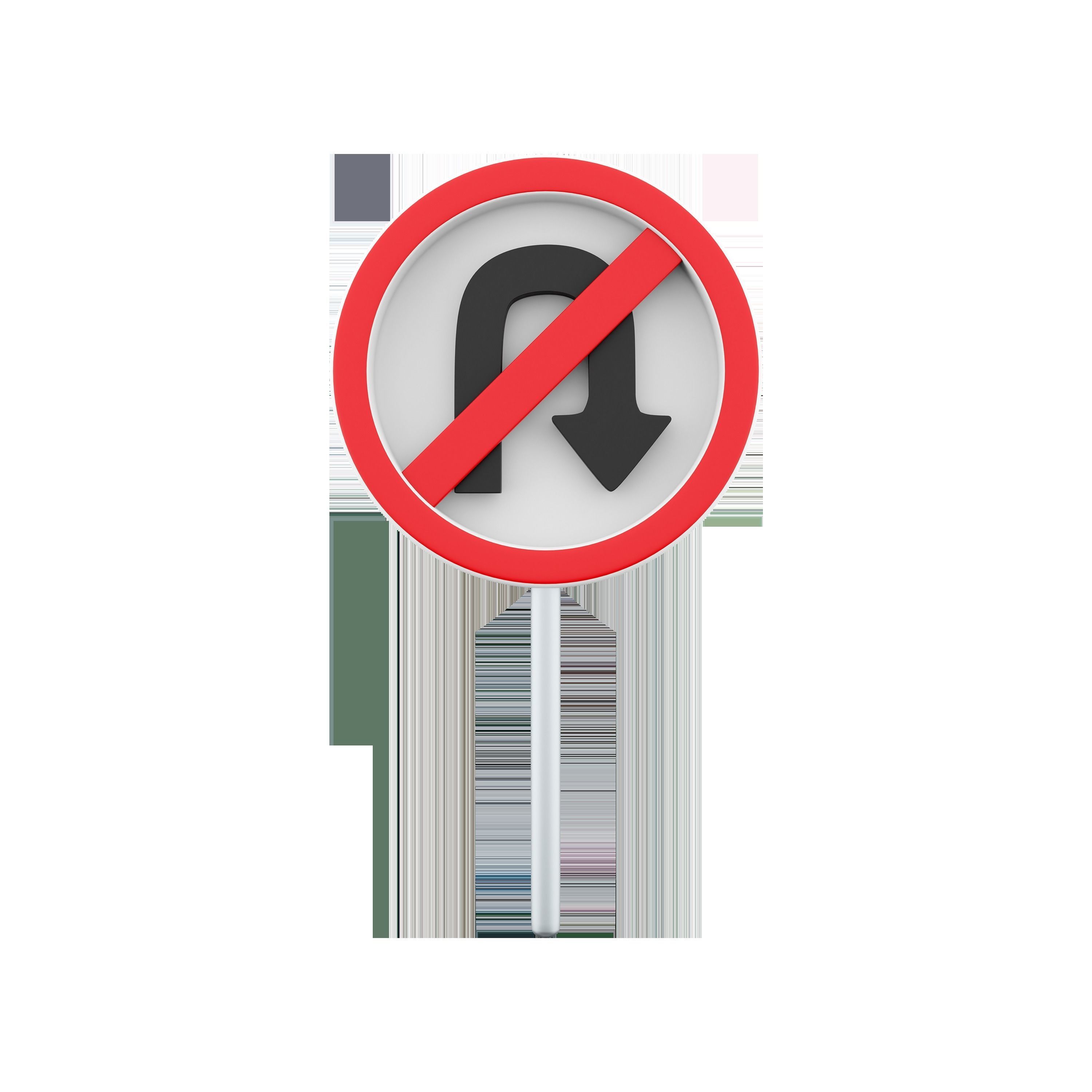 3d Sticker No U-turn cartoon icon 3D model | CGTrader