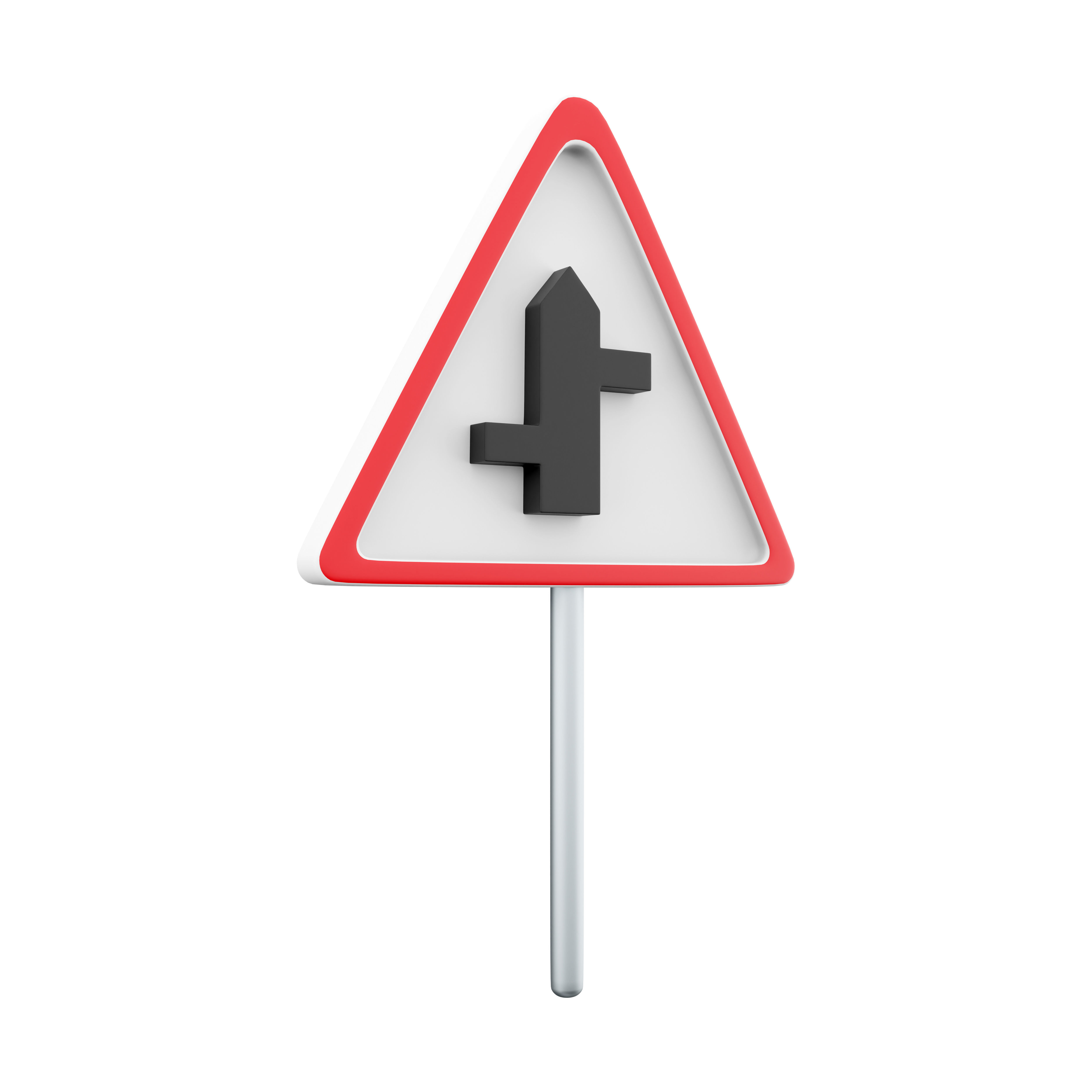 3d Staggered junction sign cartoon icon 3D model | CGTrader