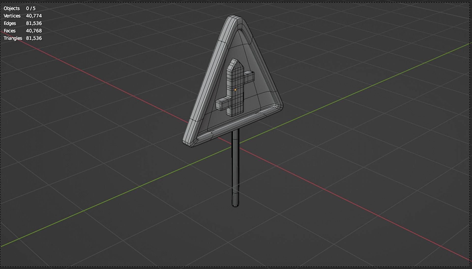 3d Staggered junction sign cartoon icon 3D model | CGTrader