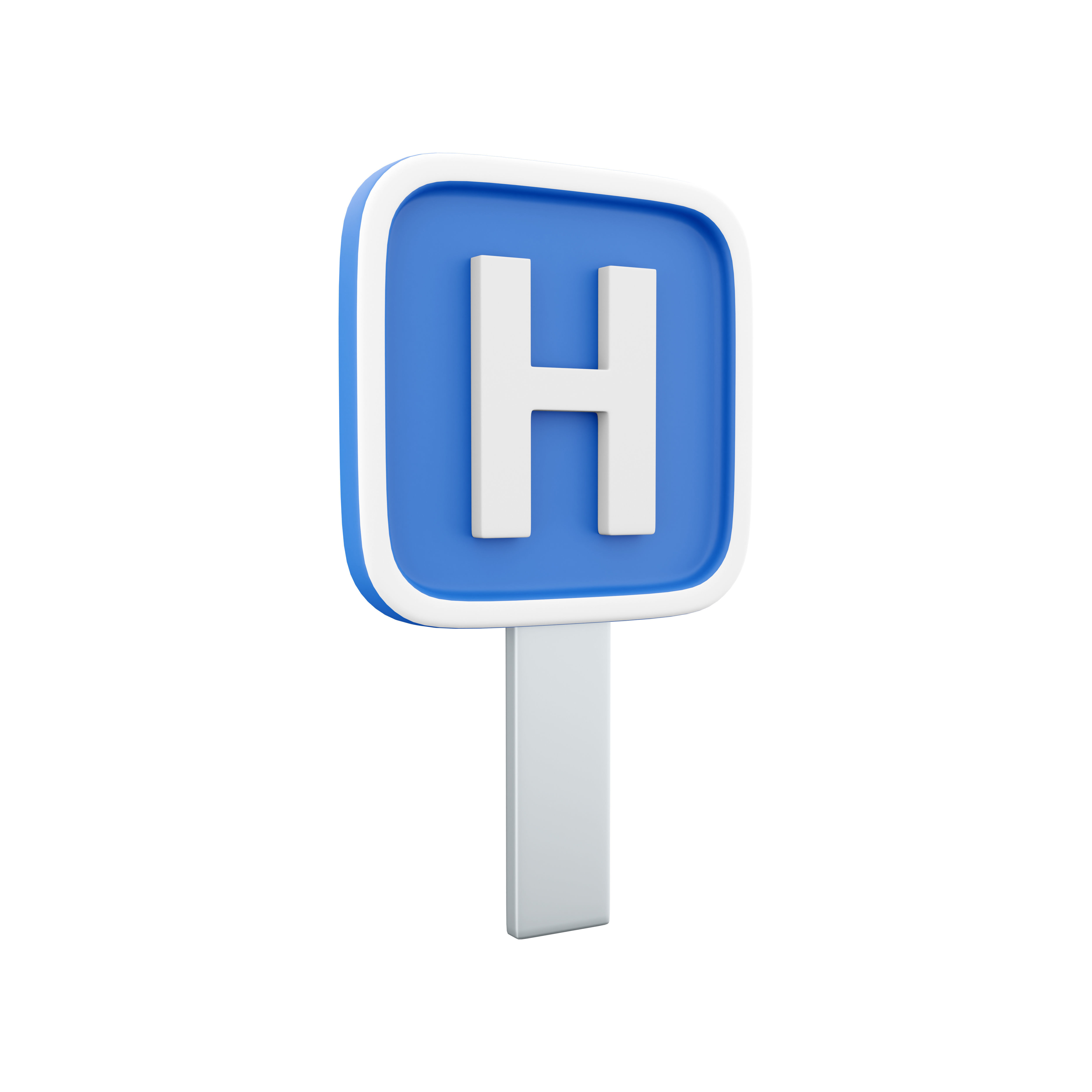 3d hospital road sign cartoon icon 3D model | CGTrader