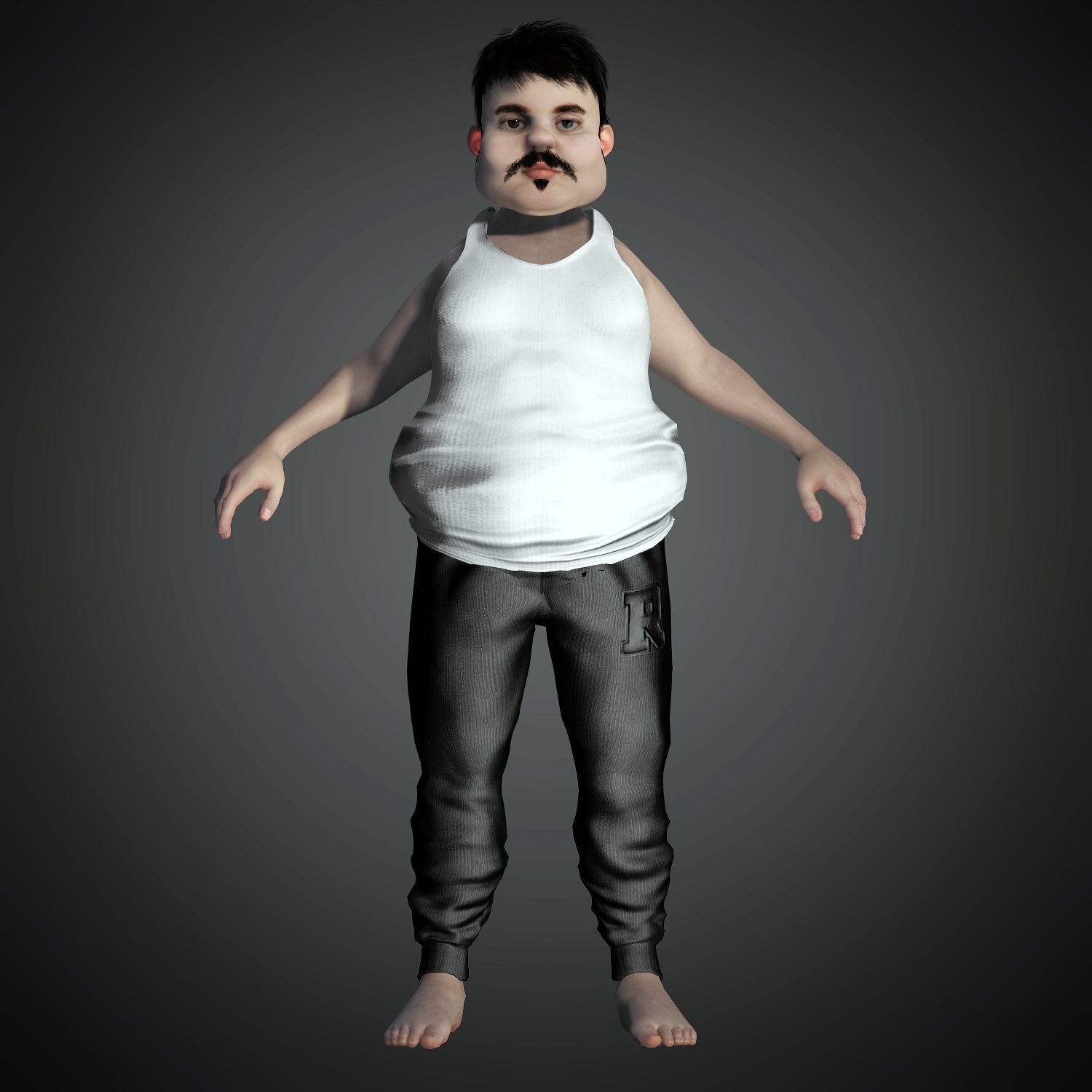 Semi Realistic Cartoon Character Fat Man Blender Iclone CC 3D model ...
