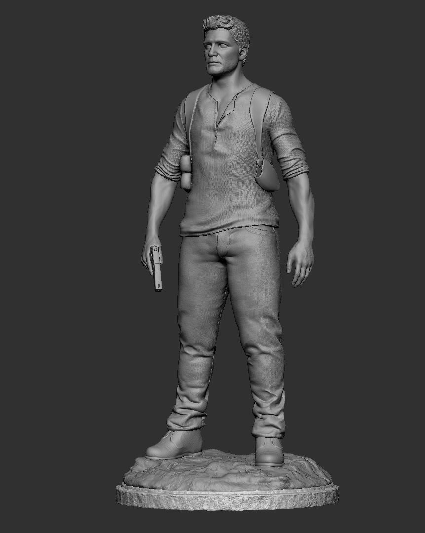 Uncharted 4 Nathan Drake Statue 3D model 3D printable | CGTrader