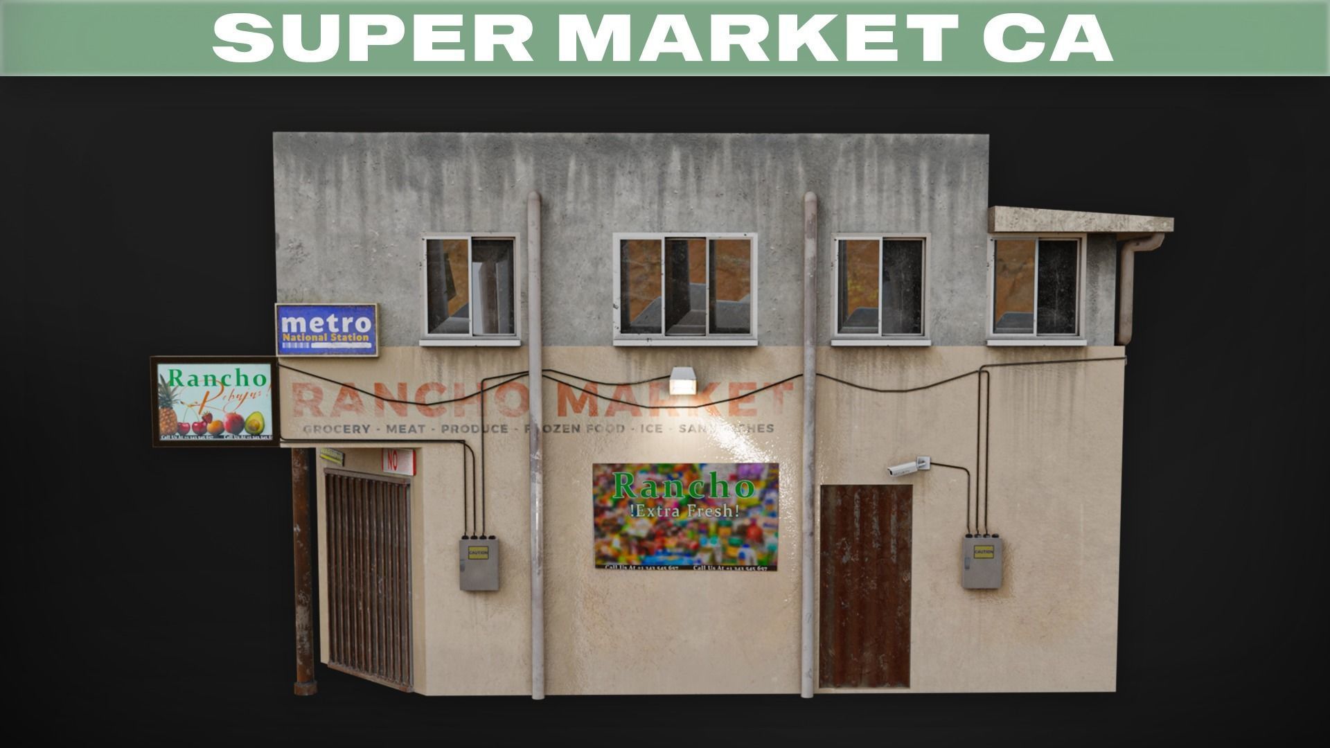 3D model Super Market California Hood VR AR low-poly 3d model VR / AR ...