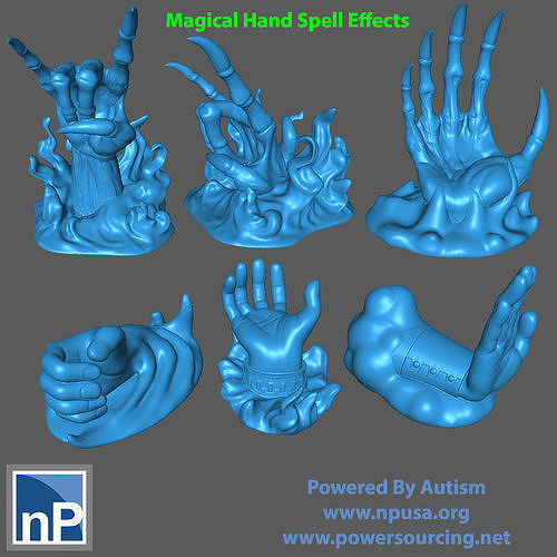 Magical Hand Spell Effects 3D model 3D printable | CGTrader