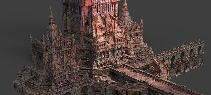 Stone necropolis Castle Kitbash 3D model | CGTrader