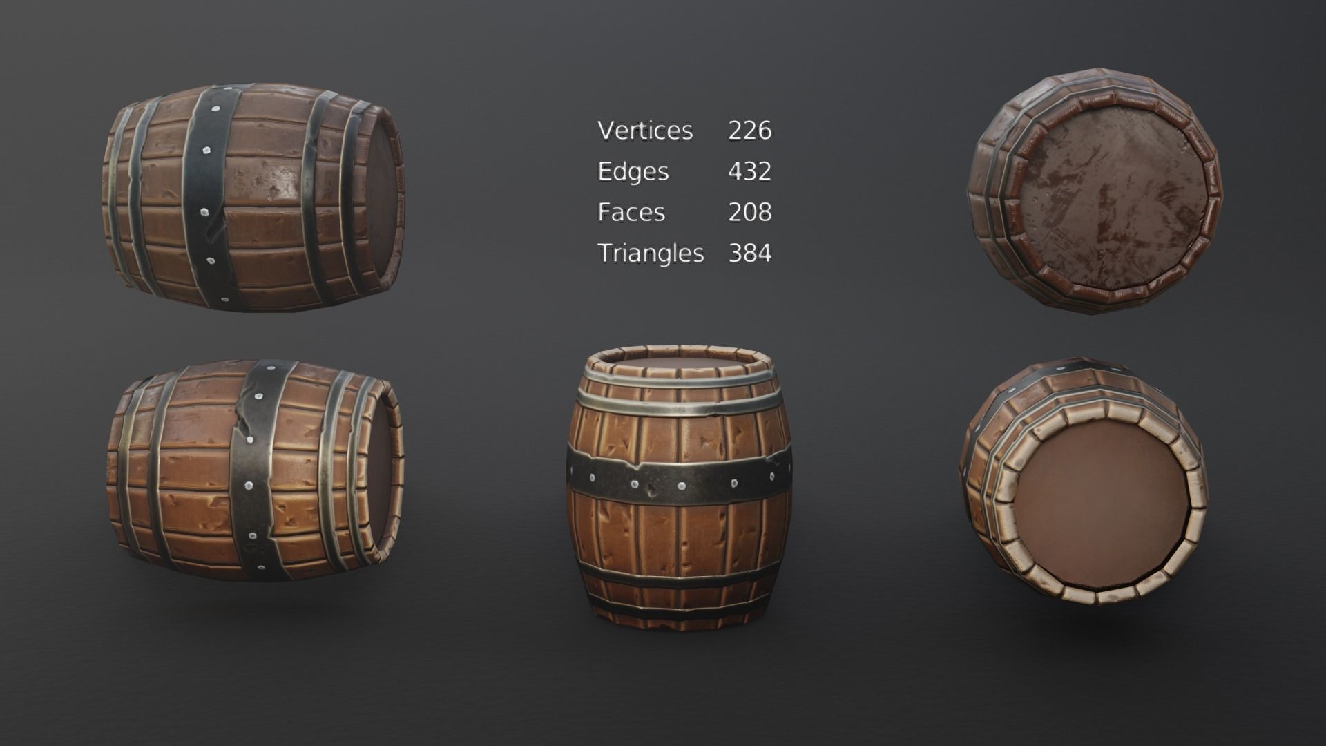 3D model Barrel Pack Low poly High Quality PBR VR / AR / low-poly ...