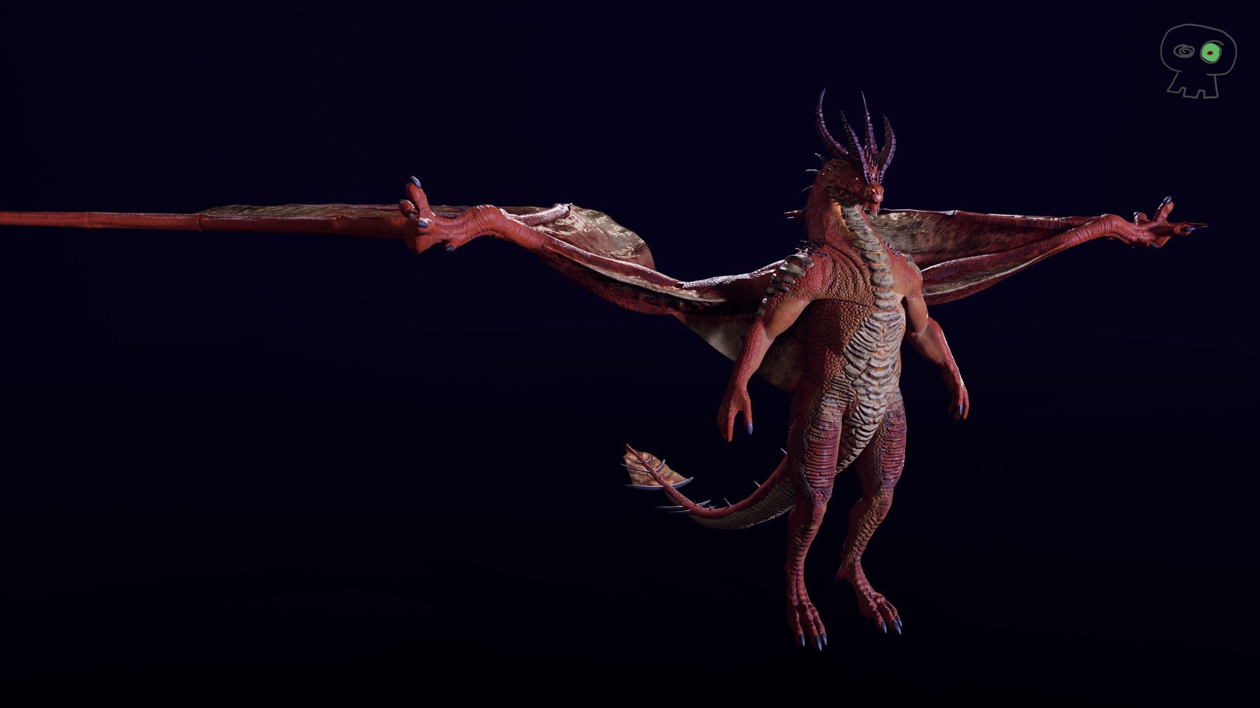 3D model Red Dragon - Creature VR / AR / low-poly | CGTrader