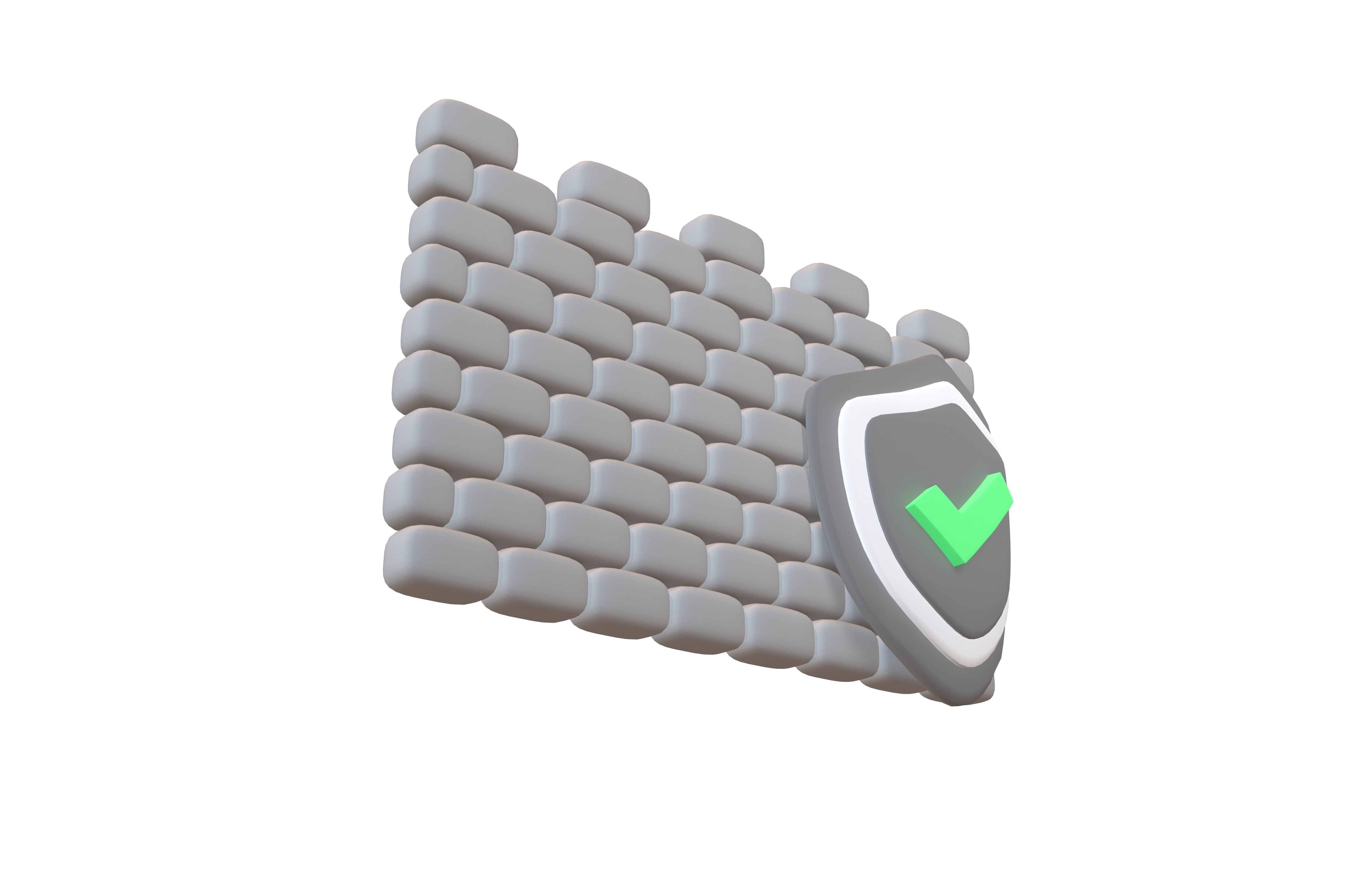 3D model Network Firewall Icon v1 002 VR / AR / low-poly | CGTrader