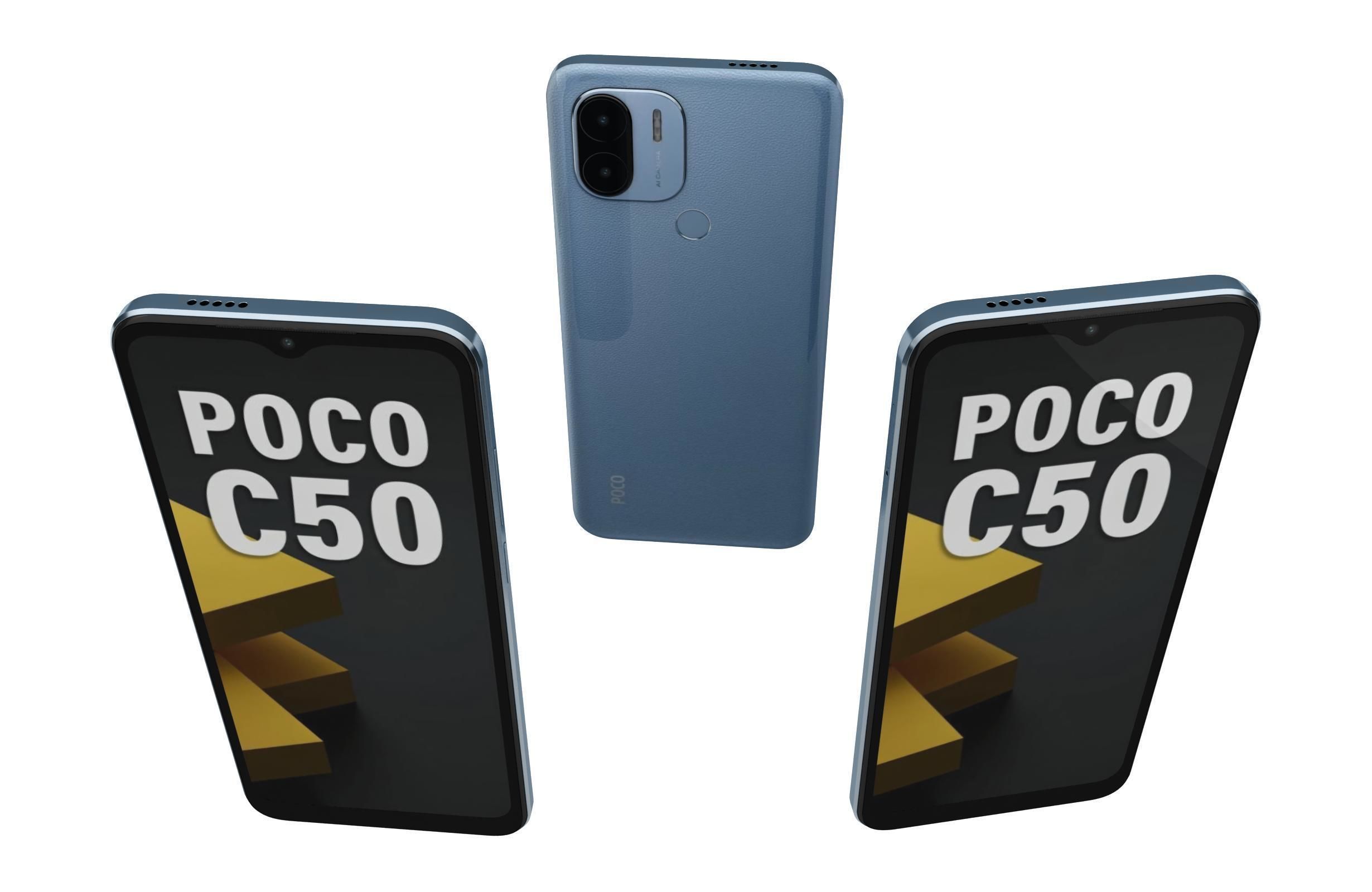 Xiaomi Poco C50 Blue 3D model | CGTrader
