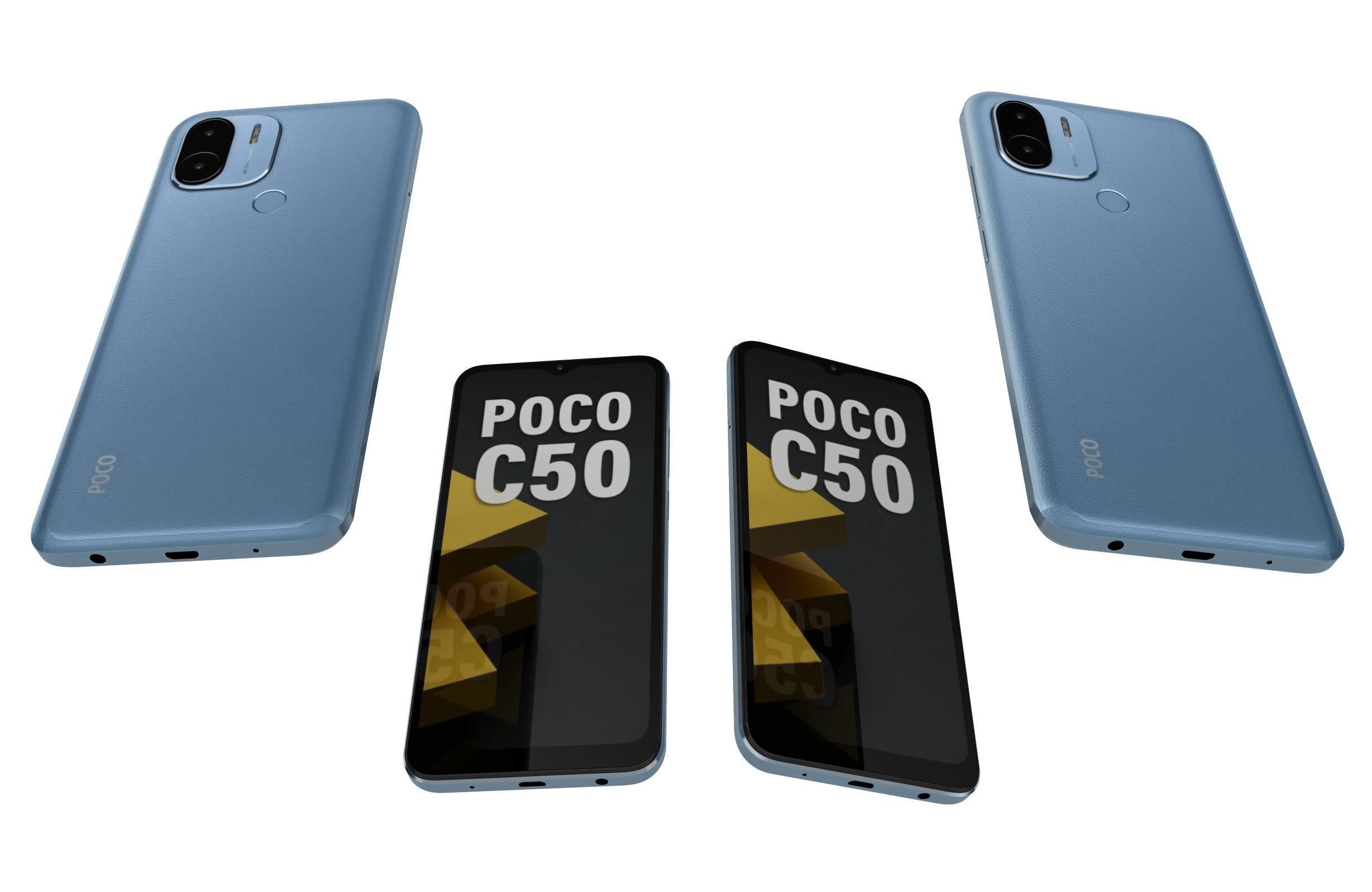 Xiaomi Poco C50 Blue And Green 3D model | CGTrader