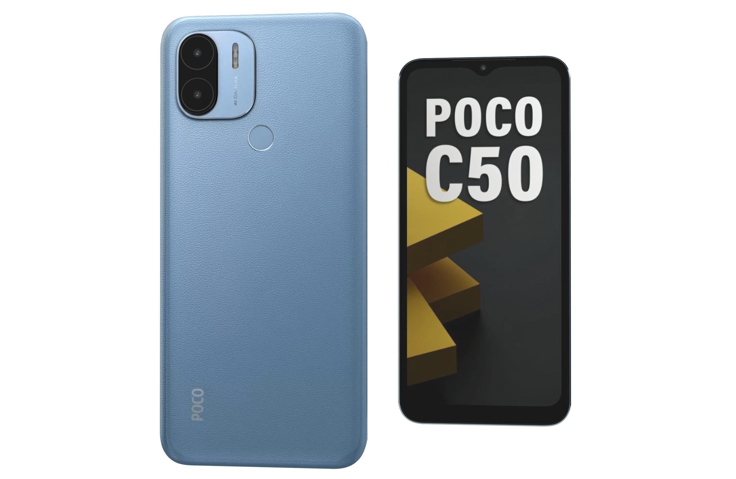 Xiaomi Poco C50 Blue And Green 3D model | CGTrader