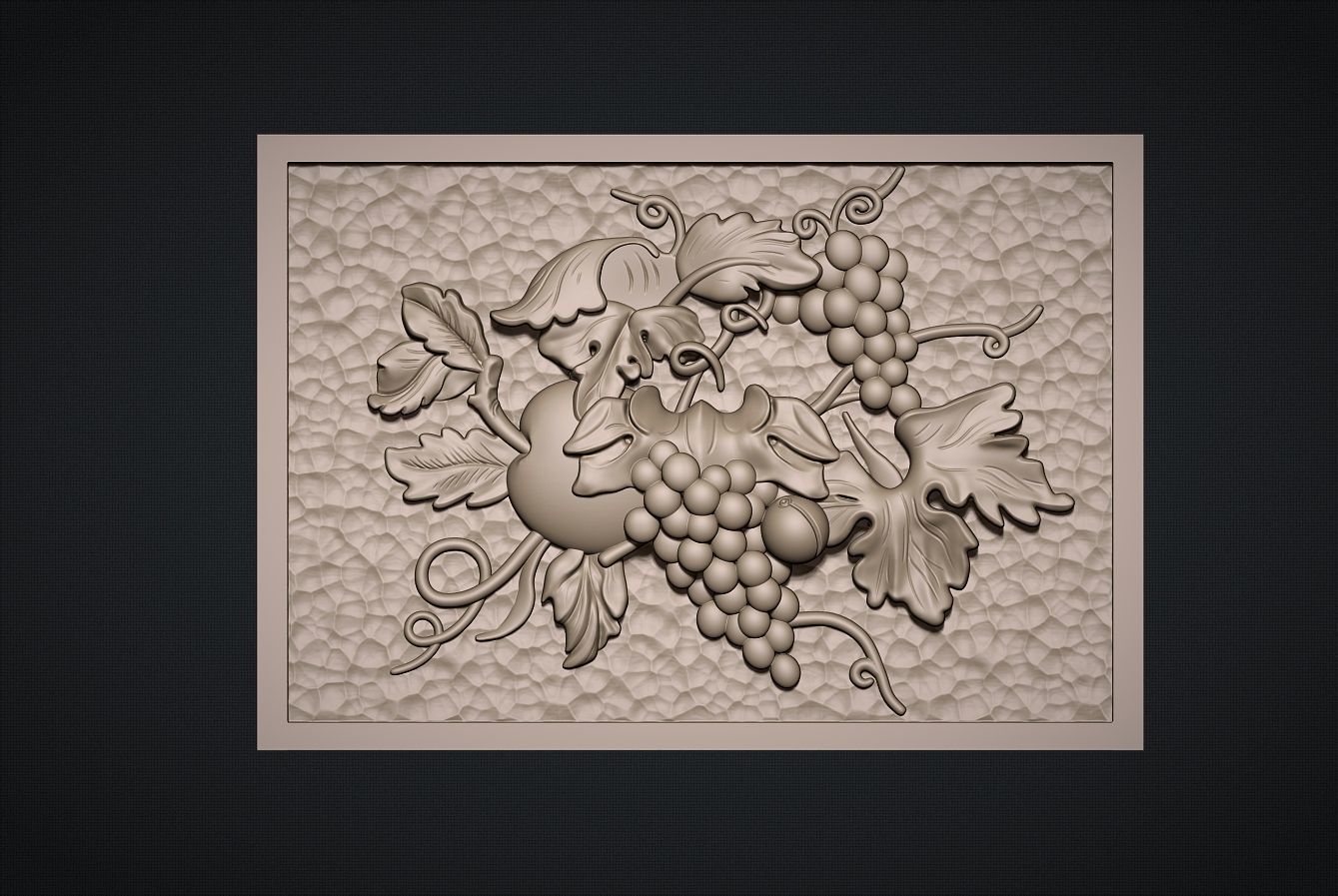 A beautiful grape bas-relief 3D model 3D printable | CGTrader
