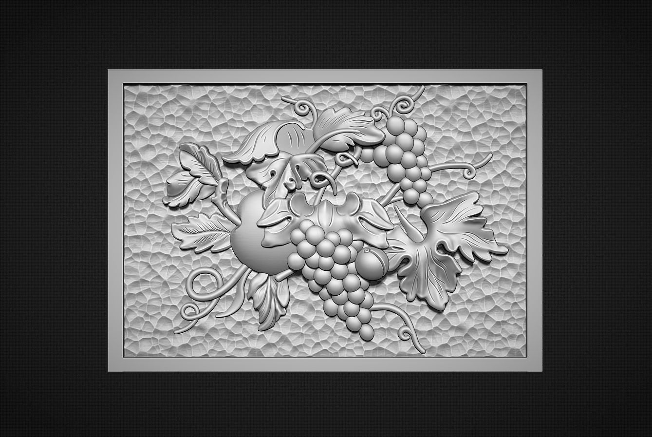 A beautiful grape bas-relief 3D model 3D printable | CGTrader