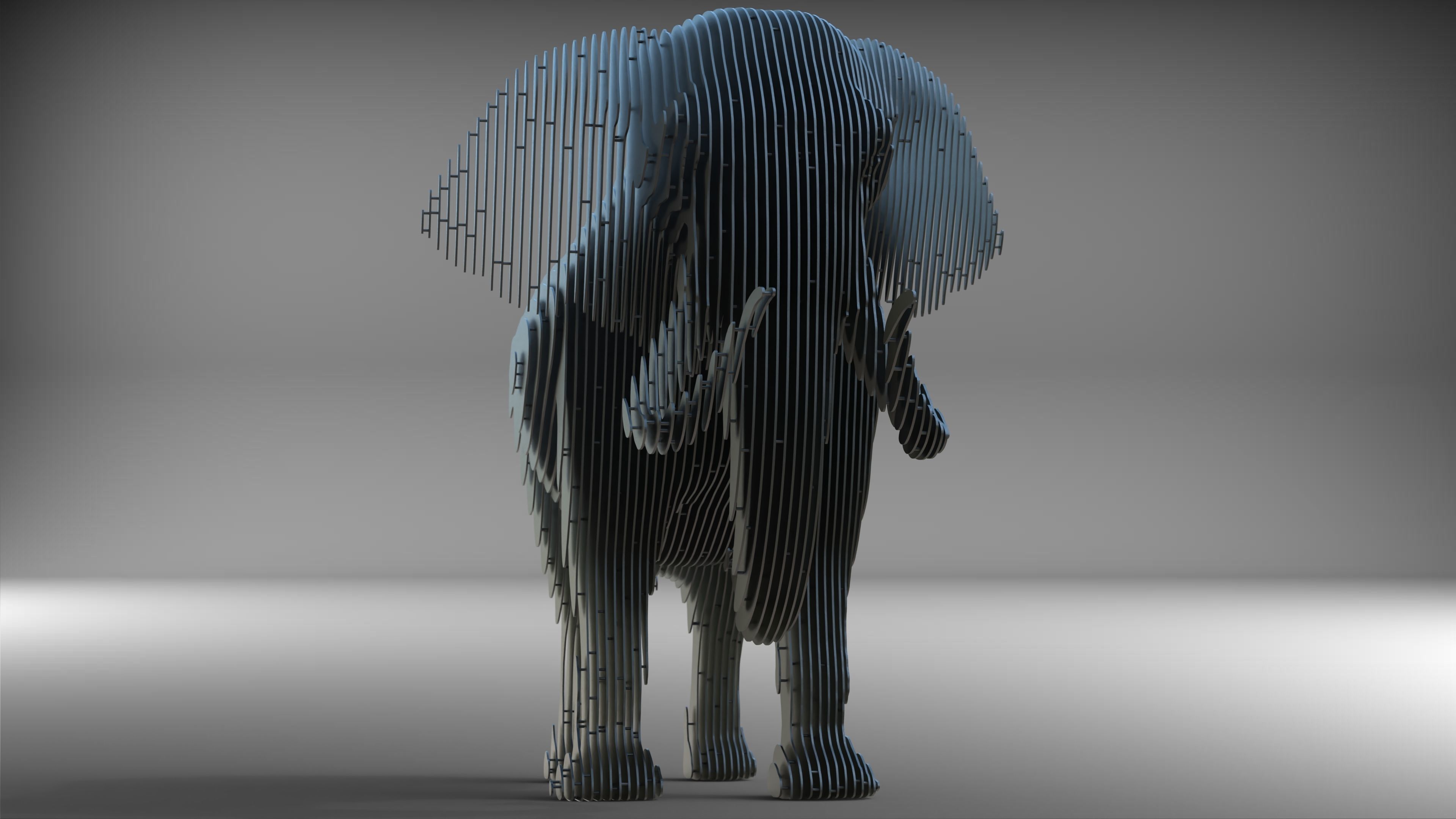 elephant statue sliced outdoor indoor decoration 3D model | CGTrader