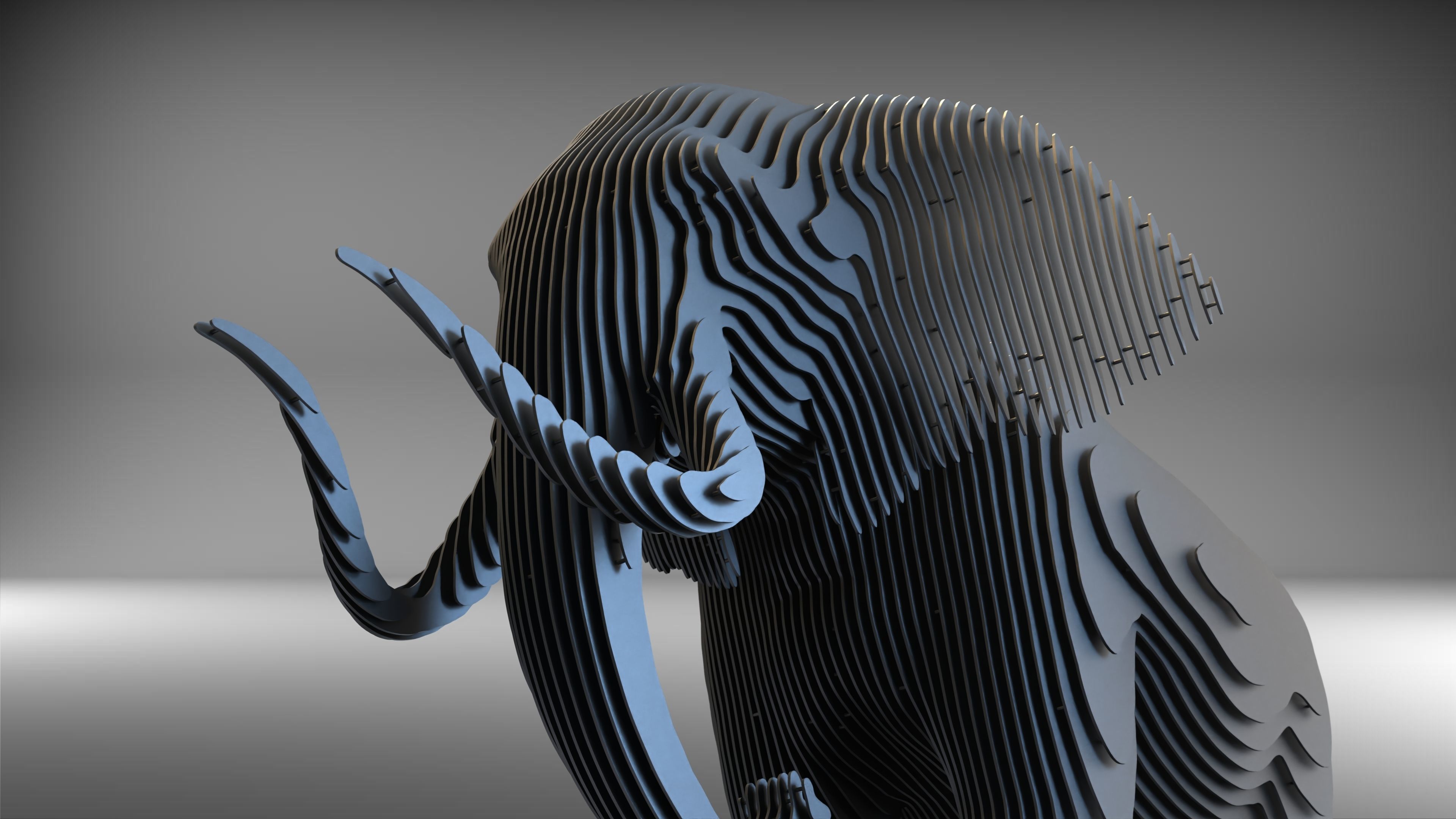 elephant statue sliced outdoor indoor decoration 3D model | CGTrader