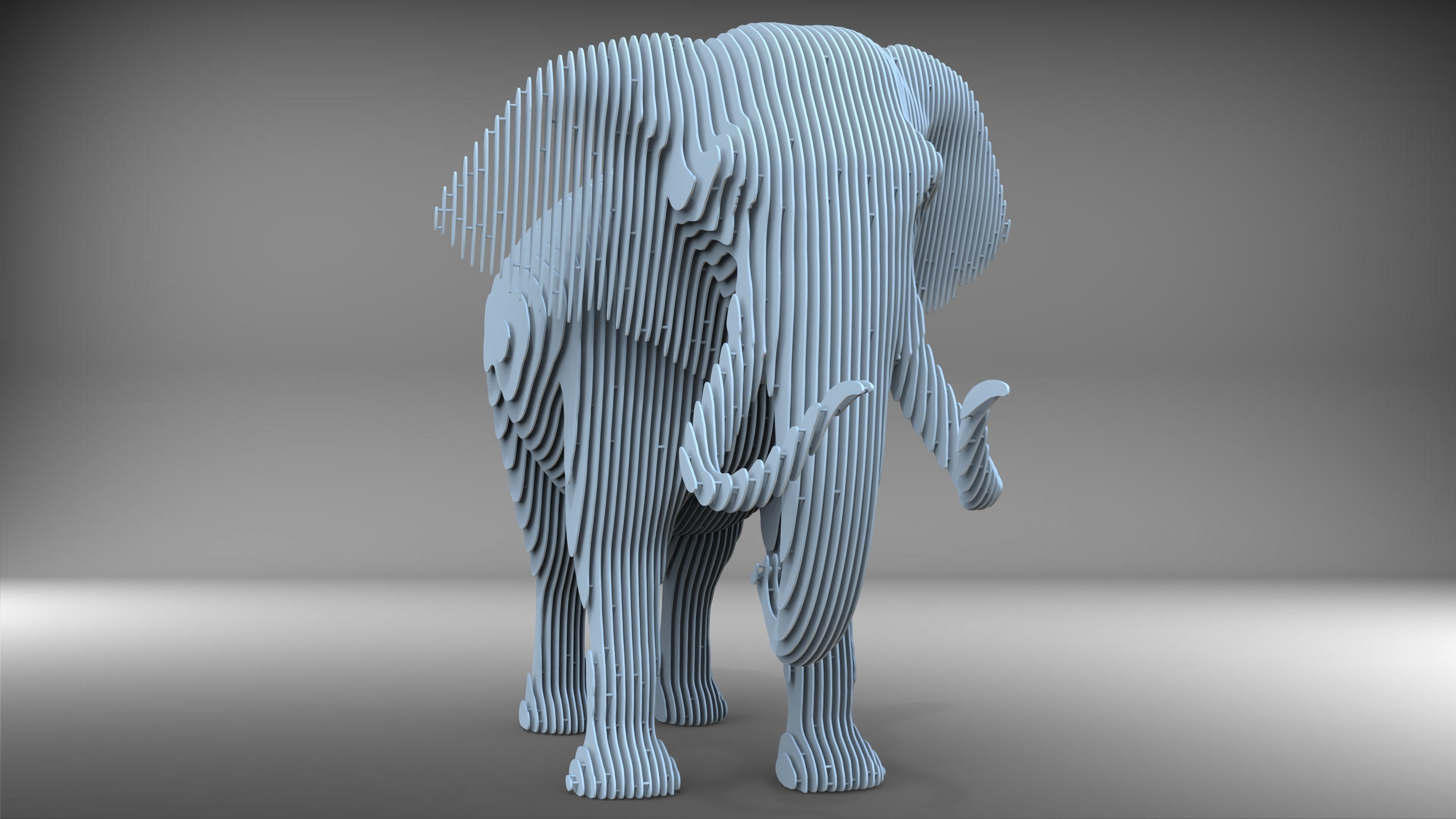 elephant statue sliced outdoor indoor decoration 3D model | CGTrader