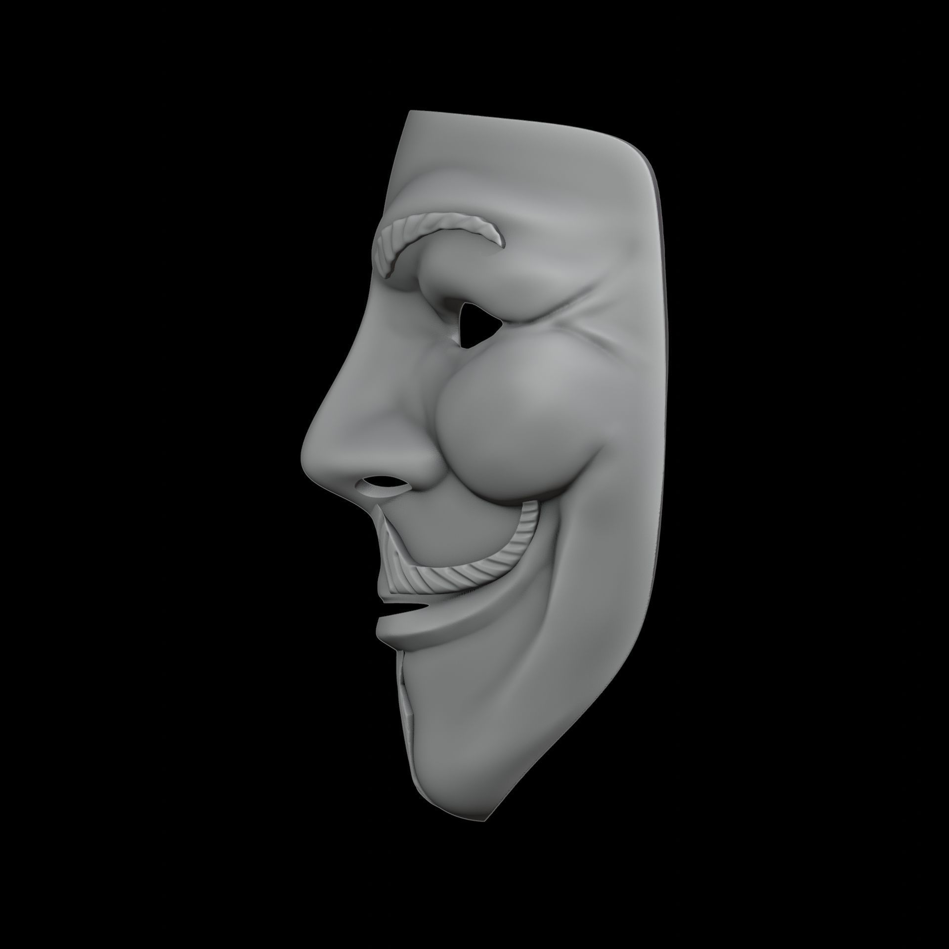V Mask V For Vendetta Printable STL 3D model 3D printable | CGTrader
