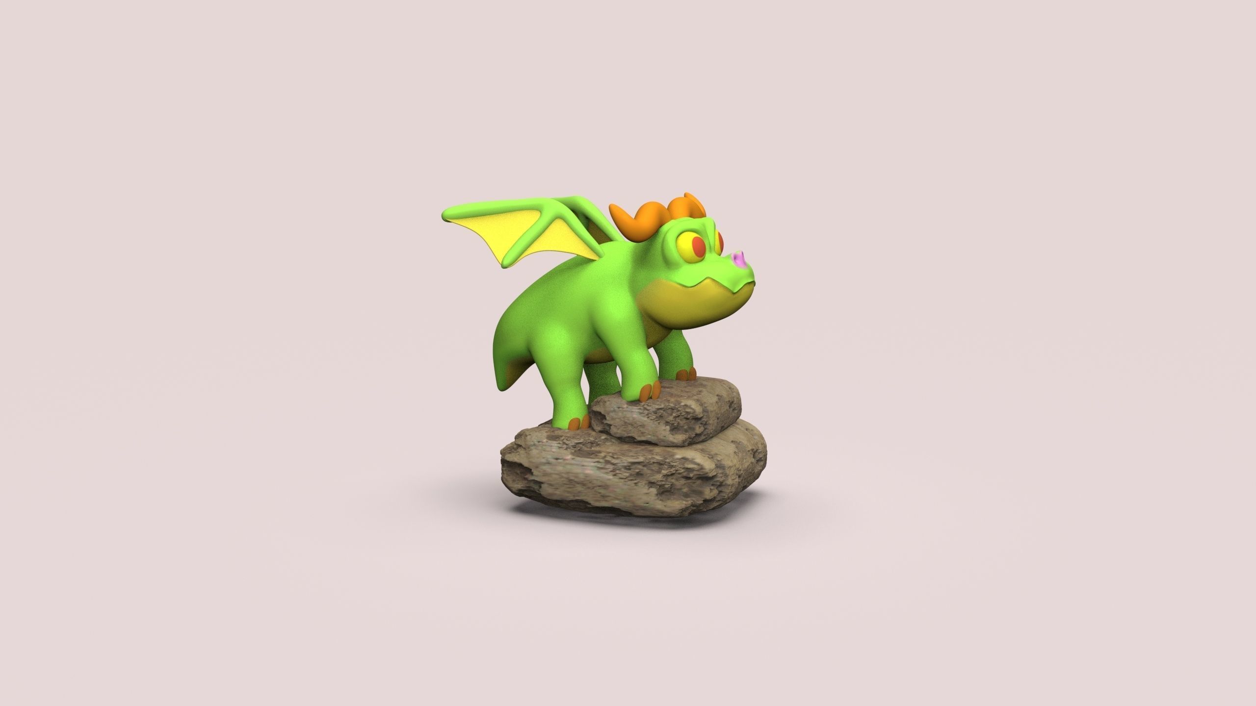 dragon cartoon style 3D model 3D printable | CGTrader