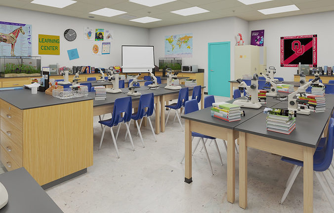 Detail School Science Laboratory Interior Architecture 3D model | CGTrader