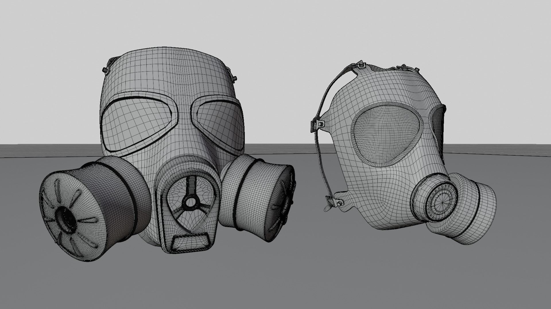 Gas Protection Mask and Hazmat Mask 3D model | CGTrader