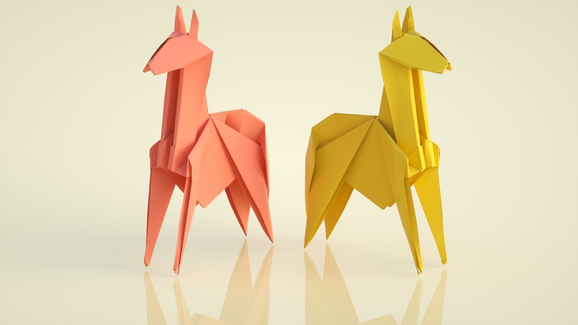 horse origami origami origami animals 3D model | CGTrader