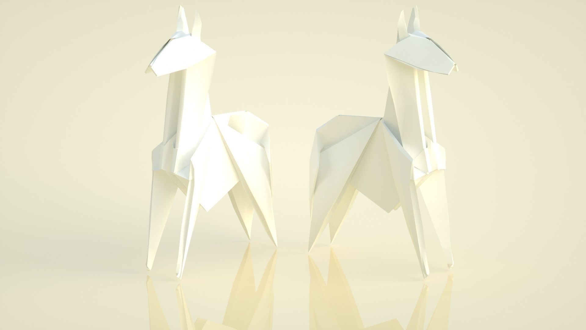 horse origami origami origami animals 3D model | CGTrader