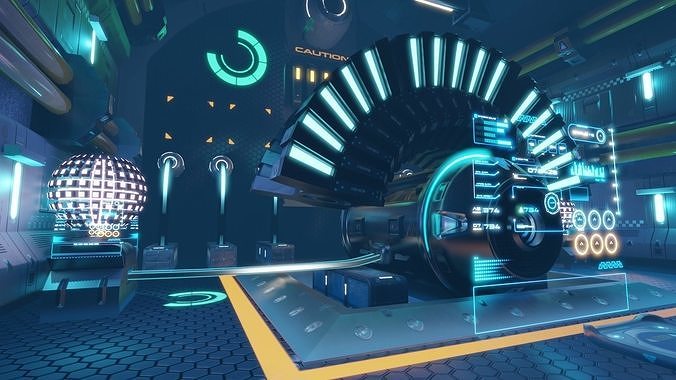 3D model Futuristic Sci-Fi Generator Room VR / AR / low-poly | CGTrader