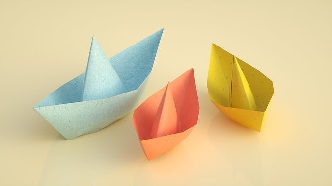 boat origami origami boat lowpoly 3D model | CGTrader