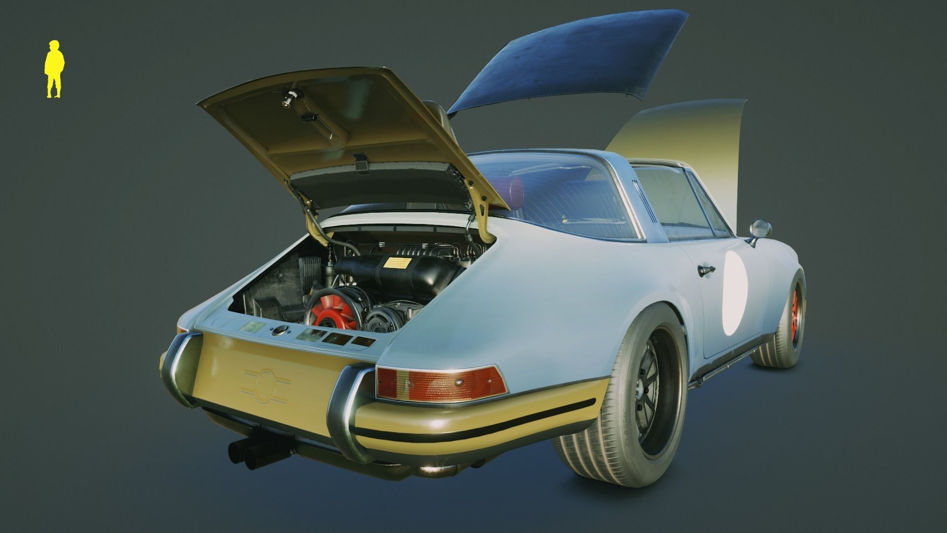3D model Porsche 911 Backdate Targa VR / AR / low-poly | CGTrader