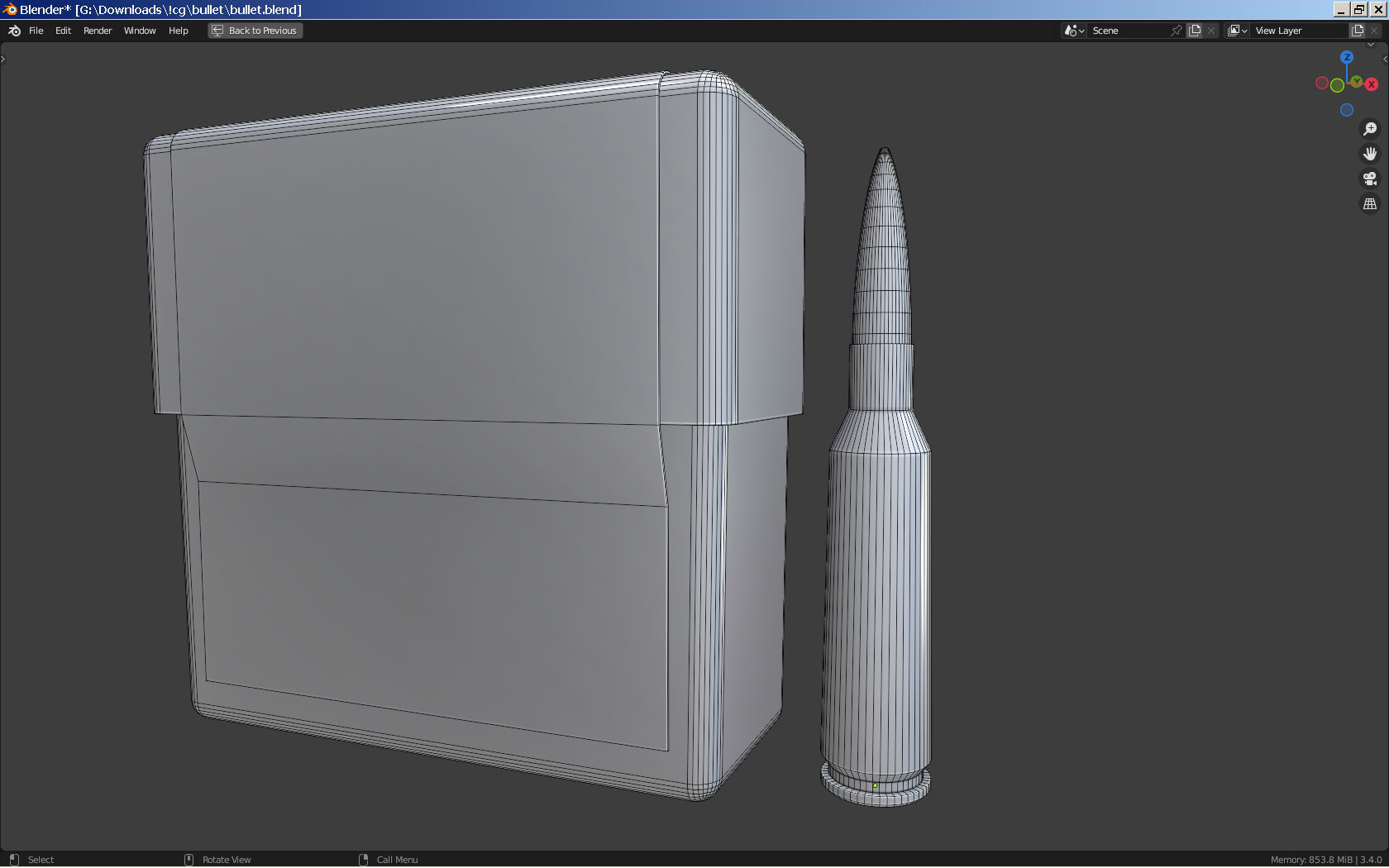 3D model Bullet and Box - Barrett VR / AR / low-poly | CGTrader