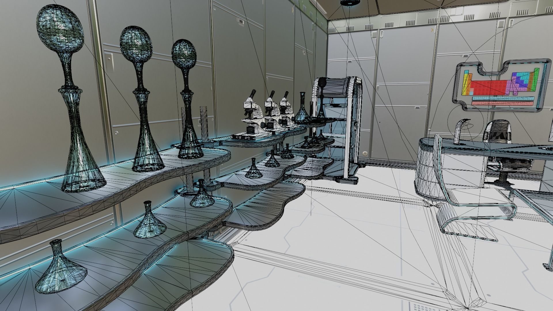 3D model MEDICAL LABORATORY MODULAR FUTURISTIC SCI FI Game Ready VR ...