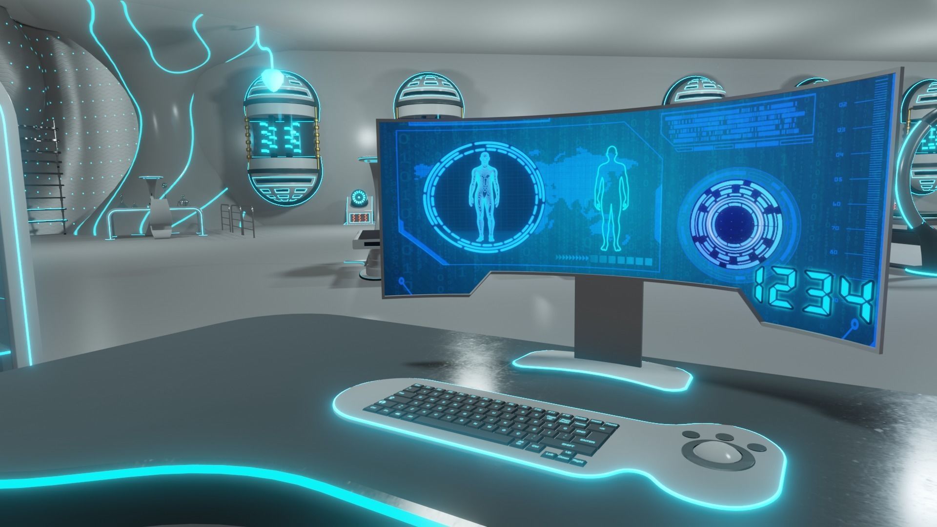 3D model MEDICAL LABORATORY MODULAR FUTURISTIC SCI FI Game Ready VR ...